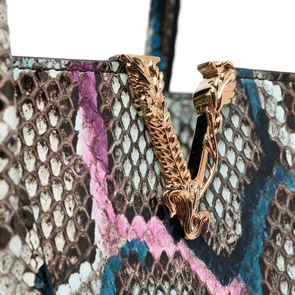 Versace | Bags | Versace Virtus Snake Print Python Lether Multicolour ...